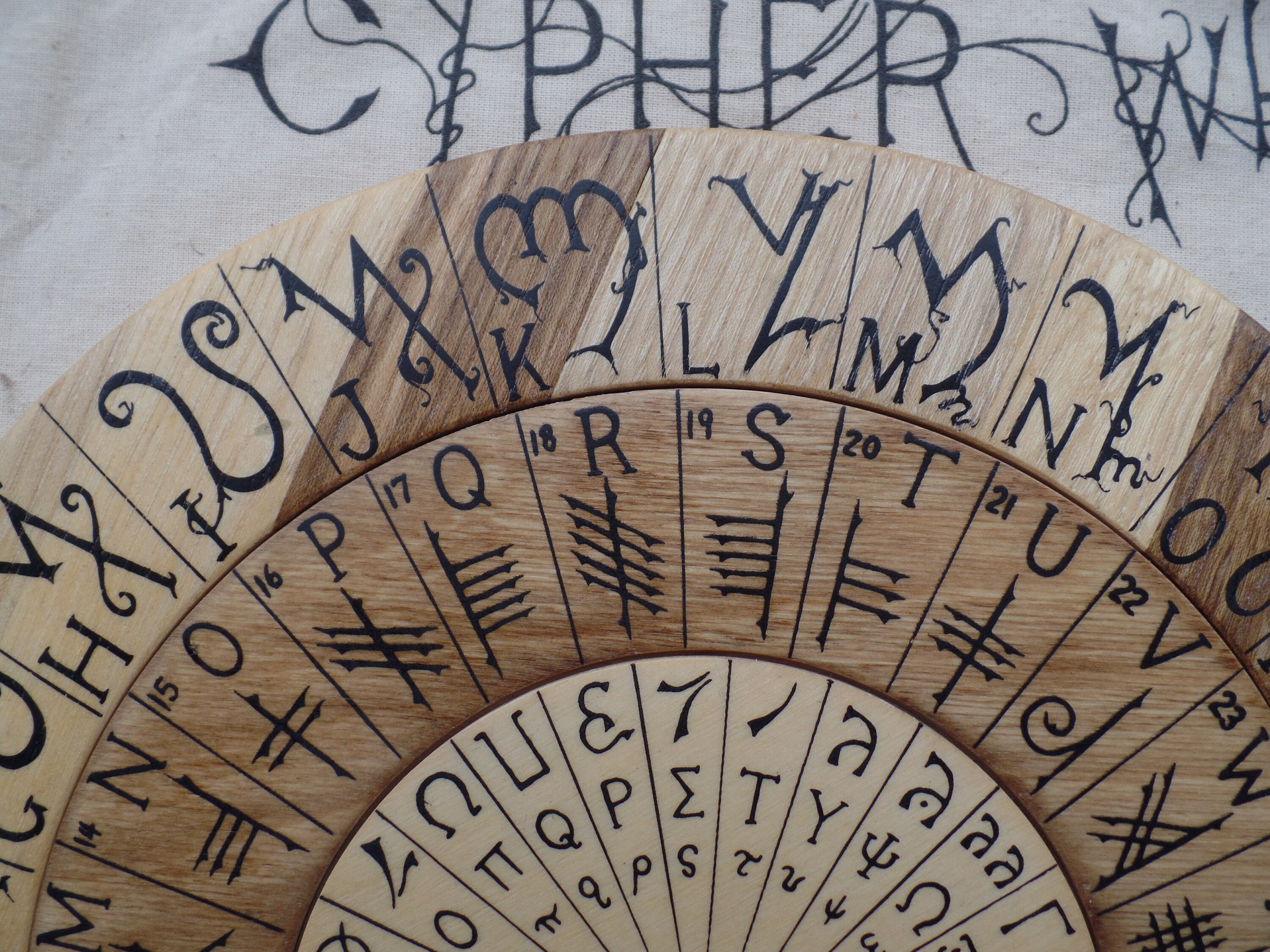 Cypher Wheel Cipher Wheel Theban Ogham Enochian Runes | Etsy