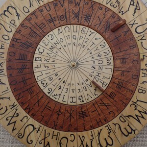Cypher Wheel Cipher Wheel Wood with Theban Ogham Enochian | Etsy