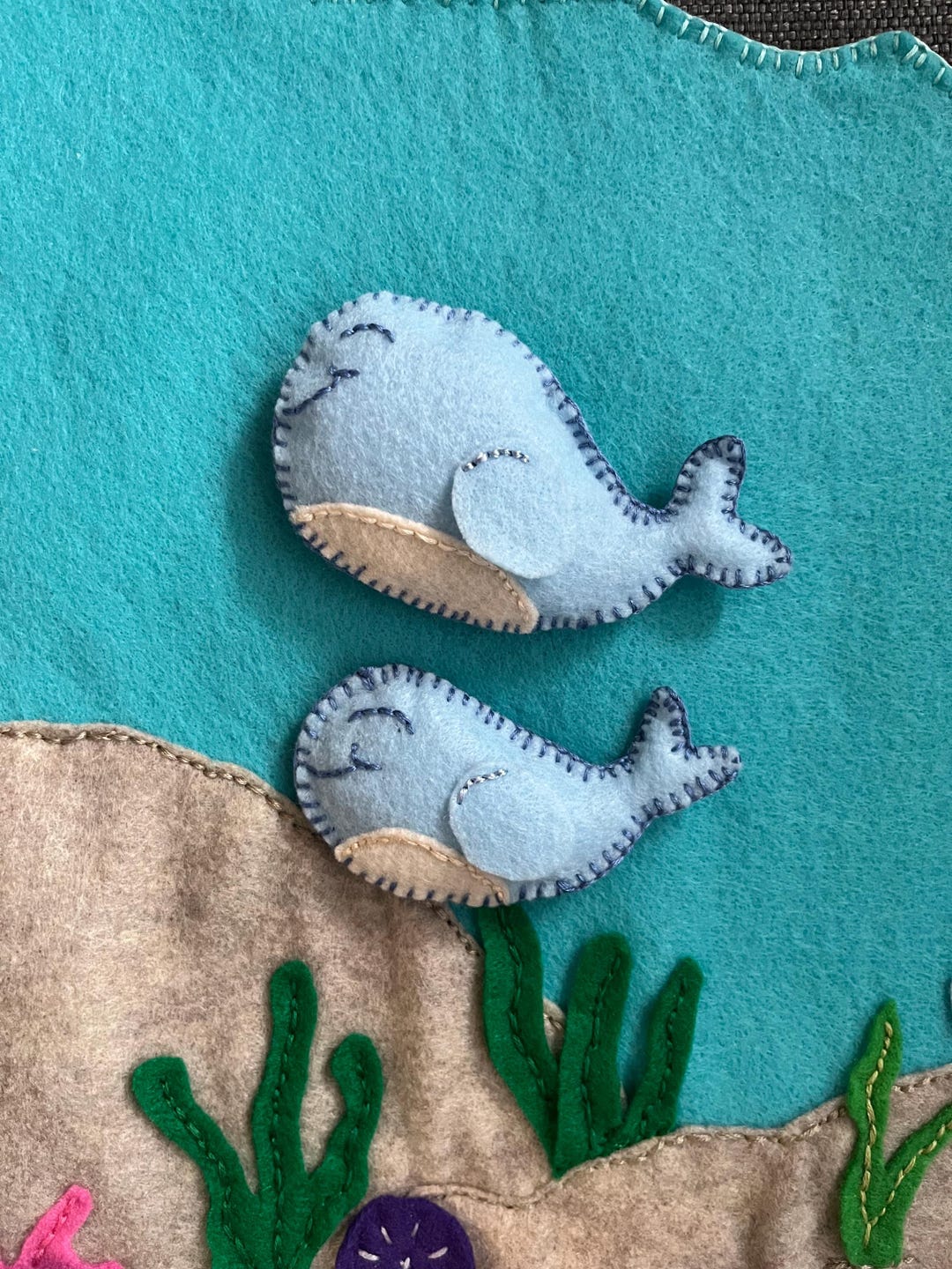 Felt Whale Stuffies, Large and Small Set - Etsy