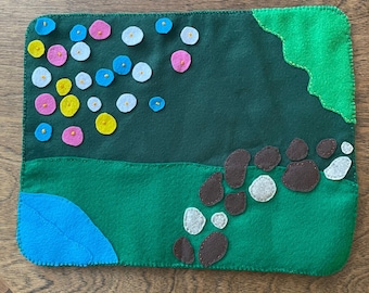 Waldorf Felt Play Mat With Pond Playmat Wet Felted Playscape - Etsy