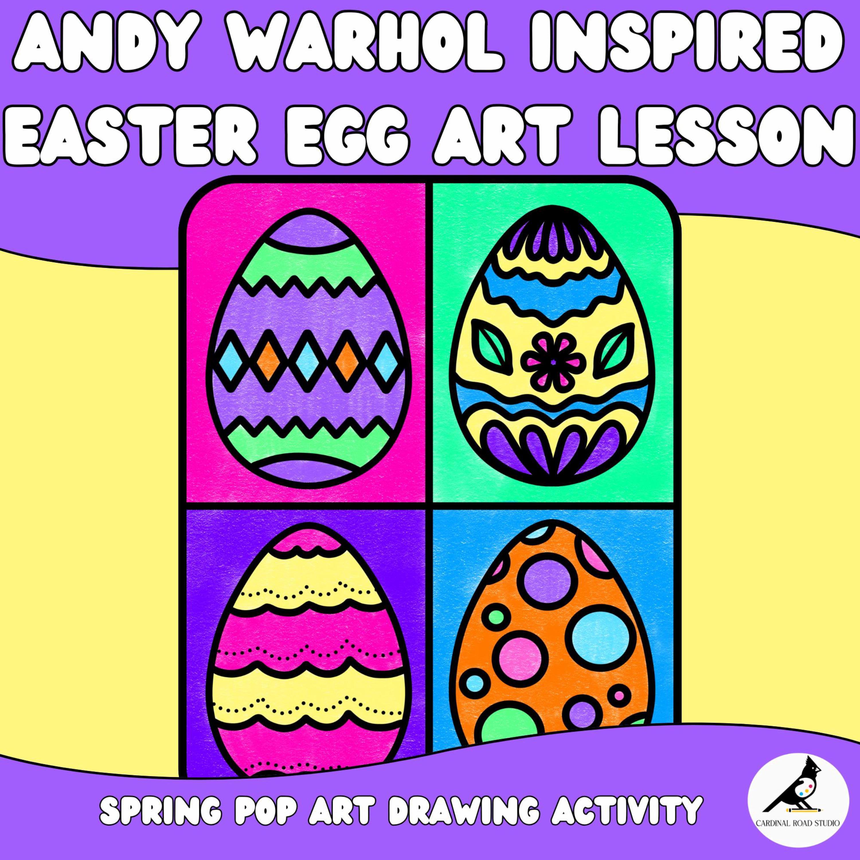 Andy Warhol Inspired Easter Egg Art Lesson Printable | Spring Pop Art ...