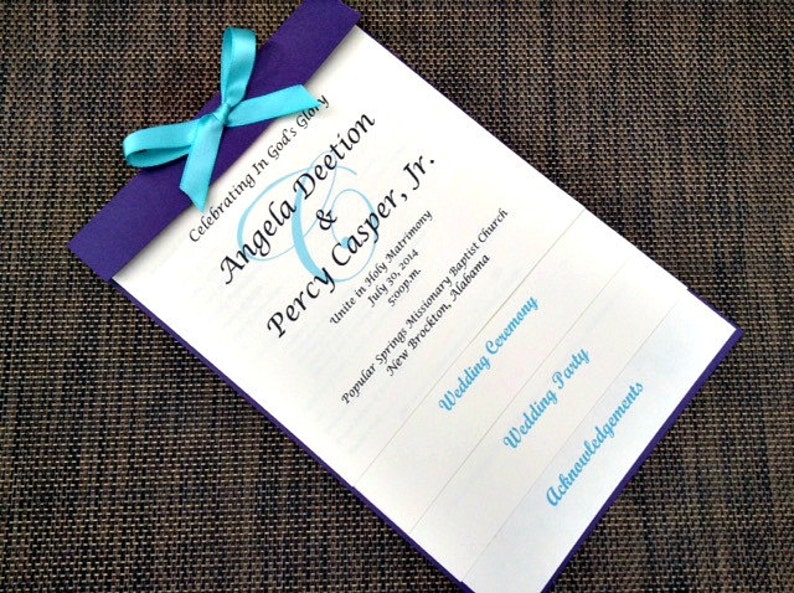 Four Layered Wedding Program - Etsy
