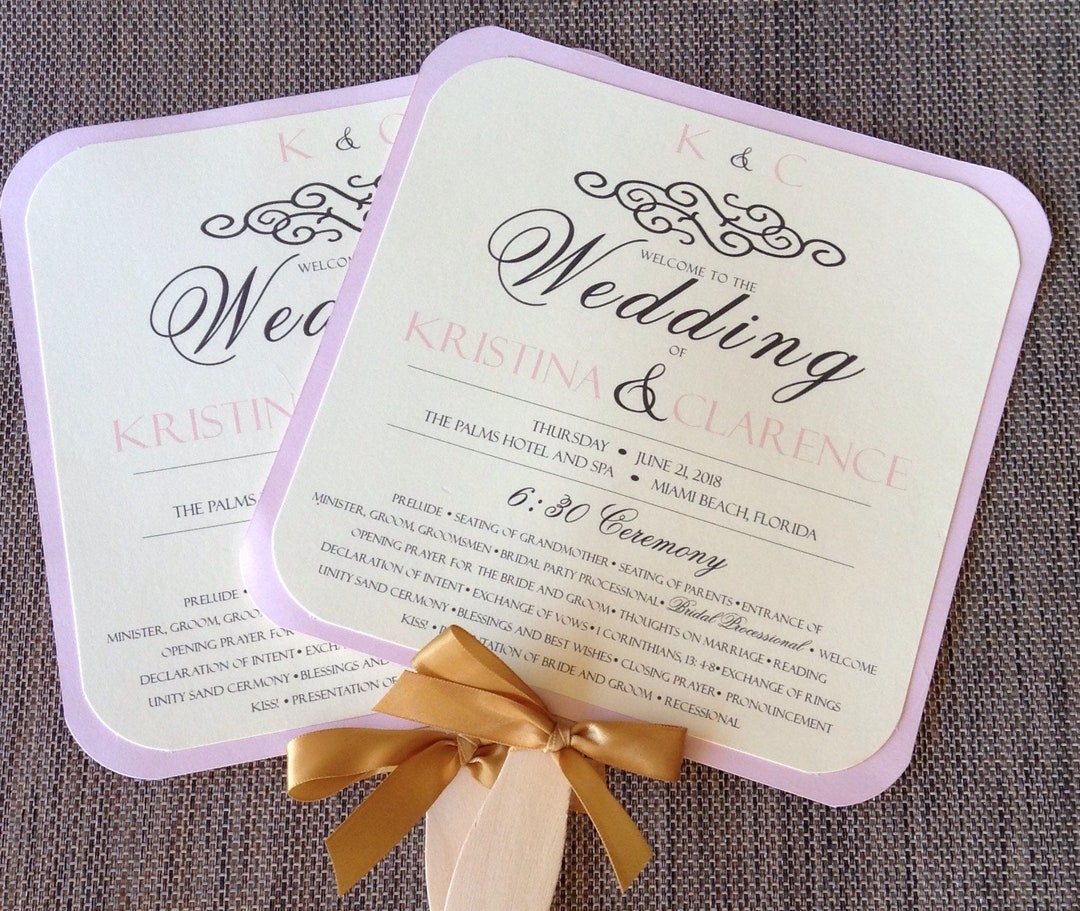 Turquoise and Yellow Wedding Program Fan - Etsy