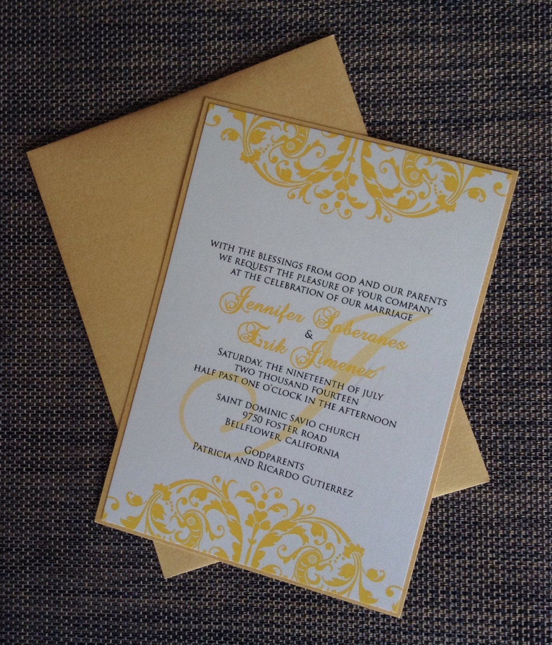 Metallic Cream and Gold Wedding Invitation Set - Etsy