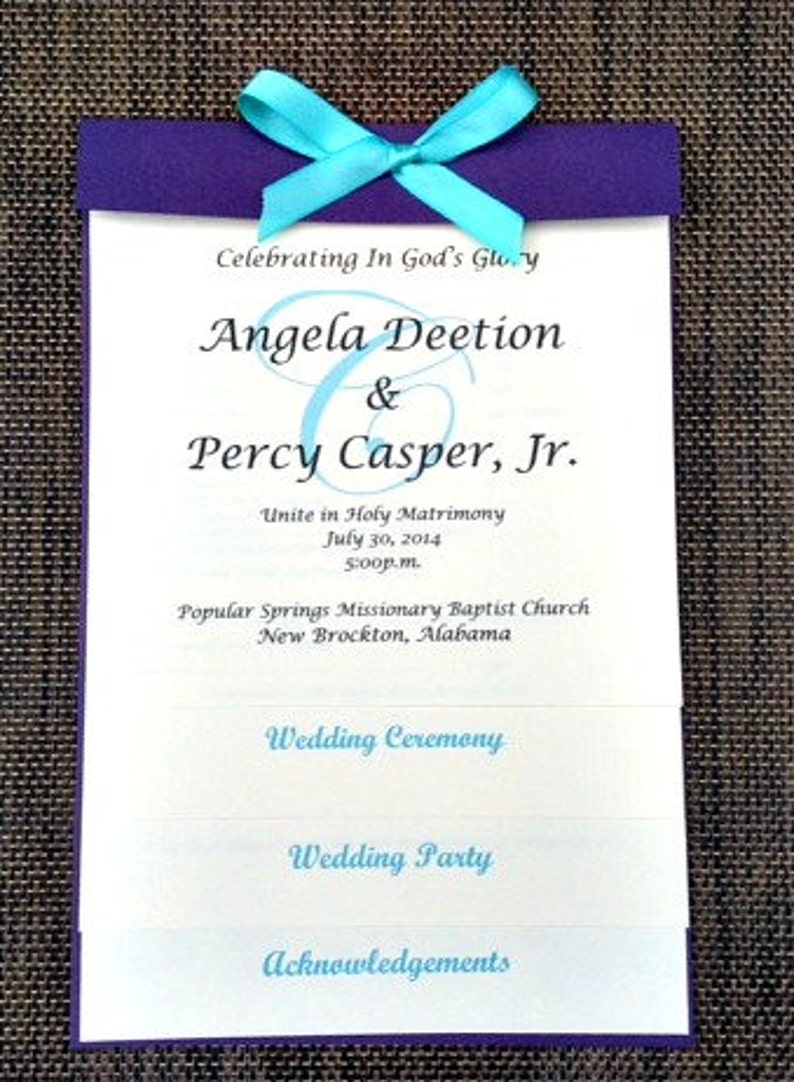 Four Layered Wedding Program - Etsy