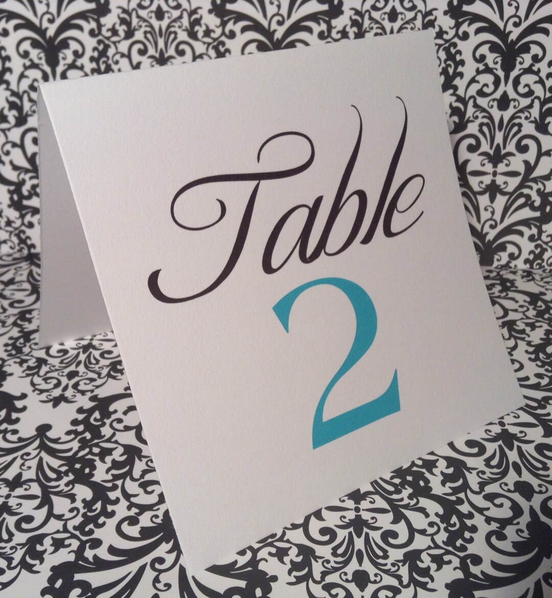 Elegant Turquoise Table Number - Etsy