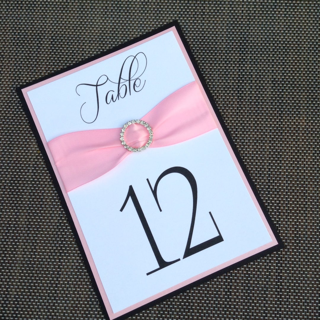 Black and Pink Table Number - Etsy