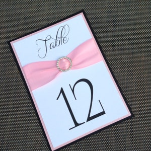 Black and Pink Table Number - Etsy