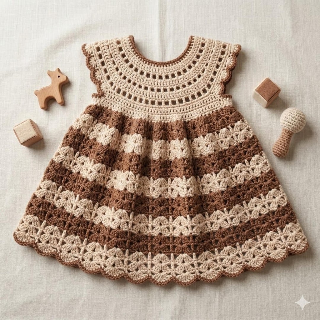 Crochet Baby Dress Pattern Pdf , Crochet Baby Dress Pattern , Lacy ...