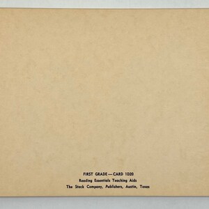 1950's Vintage Lithograph Elementary School Sight Word Card From a Pack ...