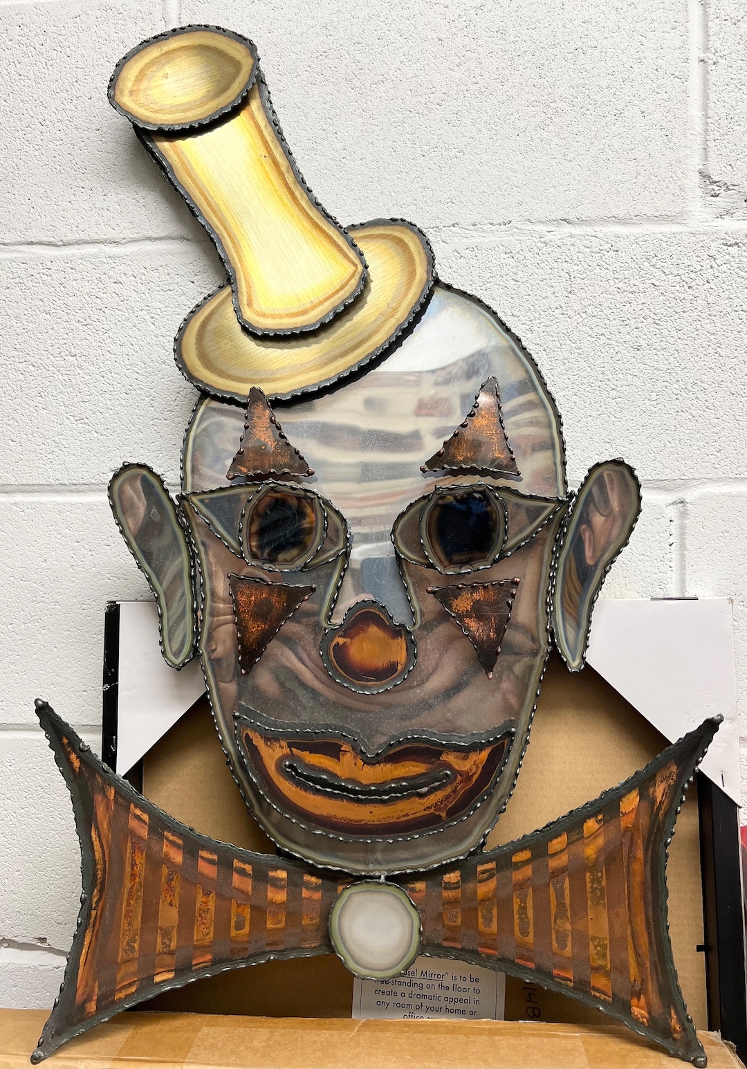 Vintage Artist Signed Metal Clown Wall Sculpture Brass Copper Welded - Etsy