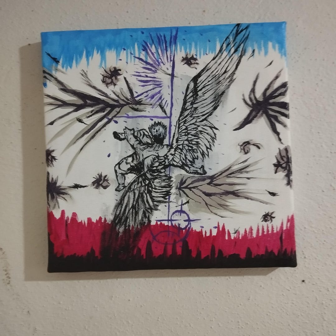 Fallen Angel: the Ethereal Paradox - Original Hand-painted Fine Art ...