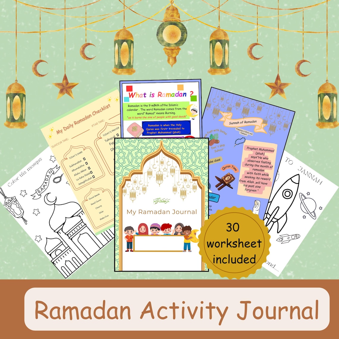 Ramadan Kids Activity, Islamic Worksheets, Kids Salah Fasting Tracker ...