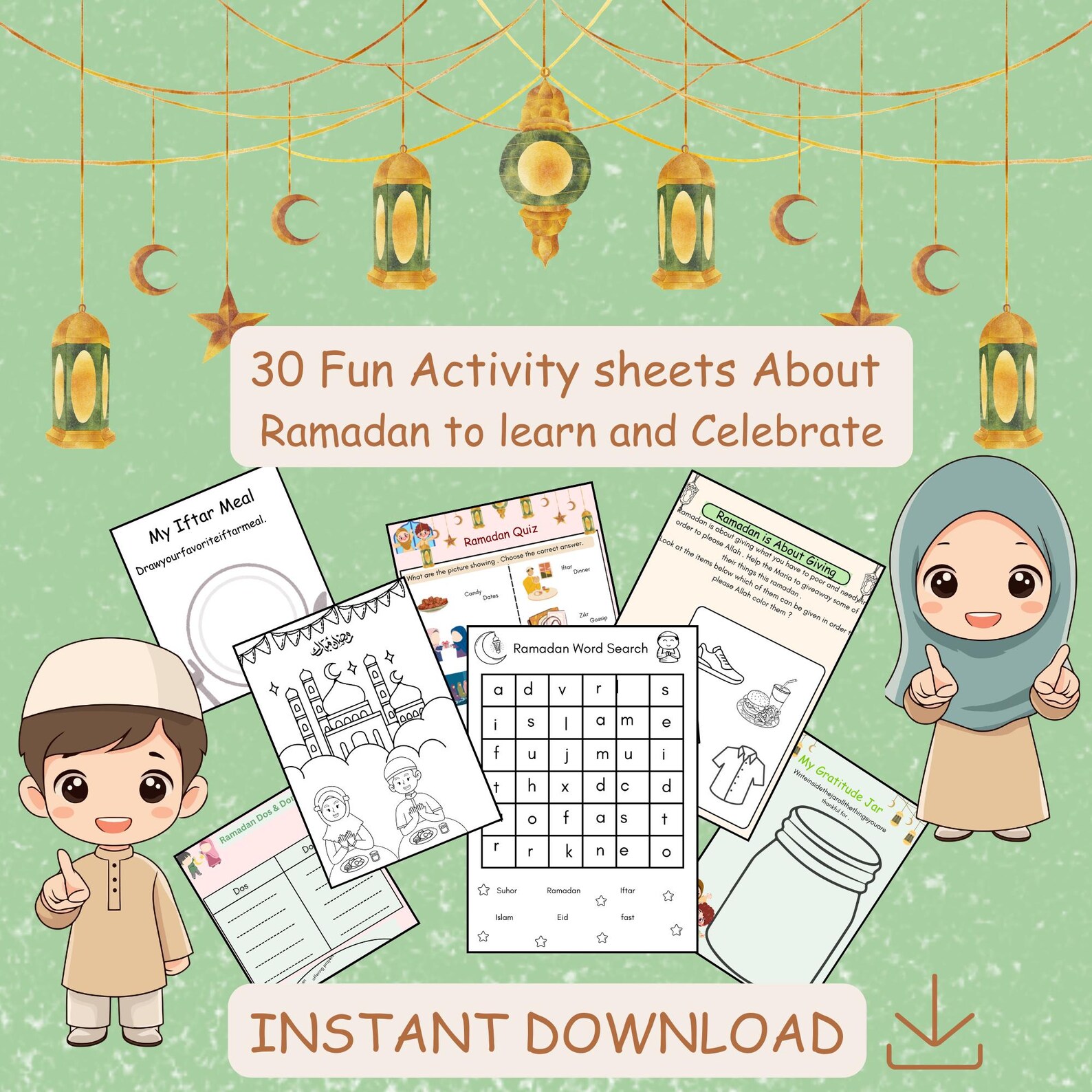 Ramadan Kids Activity, Islamic Worksheets, Kids Salah Fasting Tracker ...