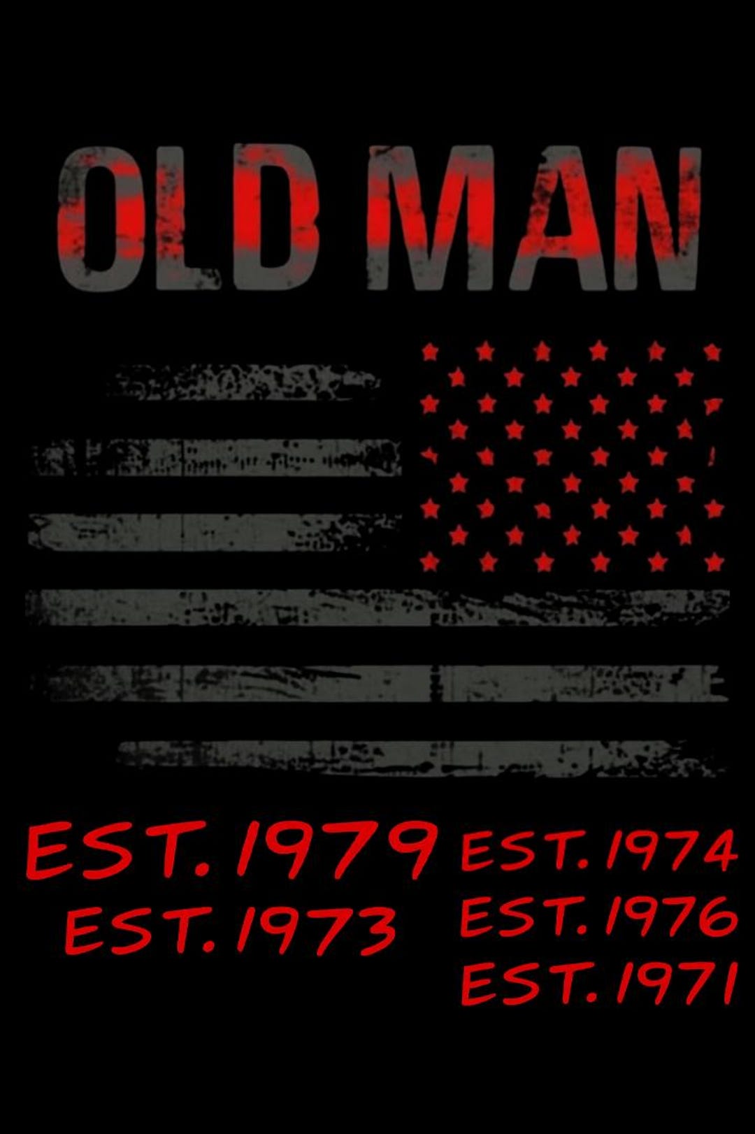 Old Man Established Vintage American Flag Design - Etsy