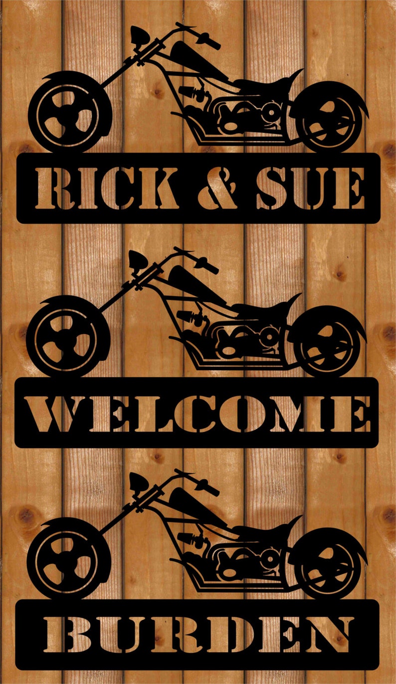 Chopper Like Motorcycle Sign / Plaque. Customized With Name or Welcome ...