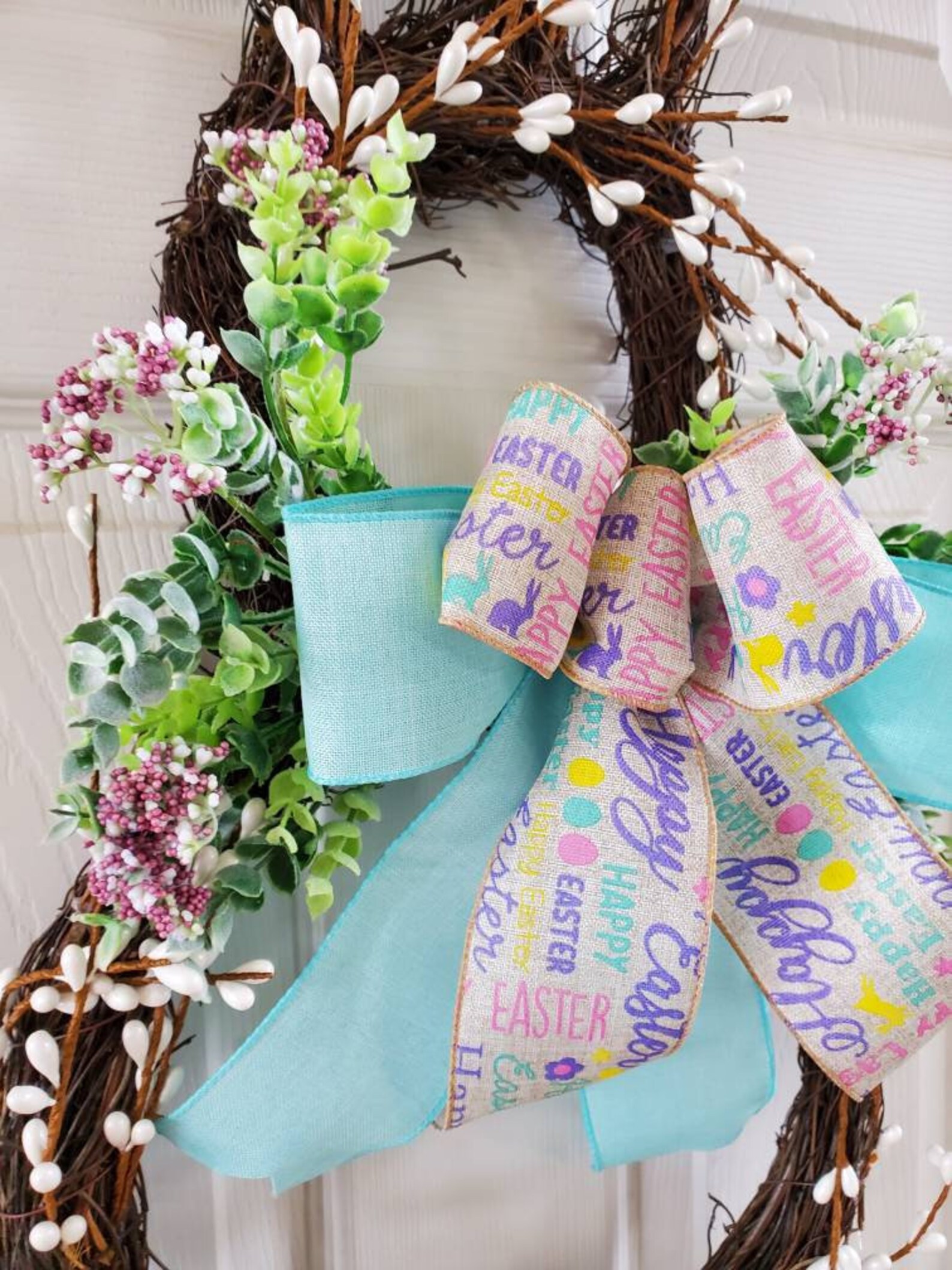 Grapevine Bunny Wreath/ Grapevine Bunny Door Hanger/ Easter Bunny ...