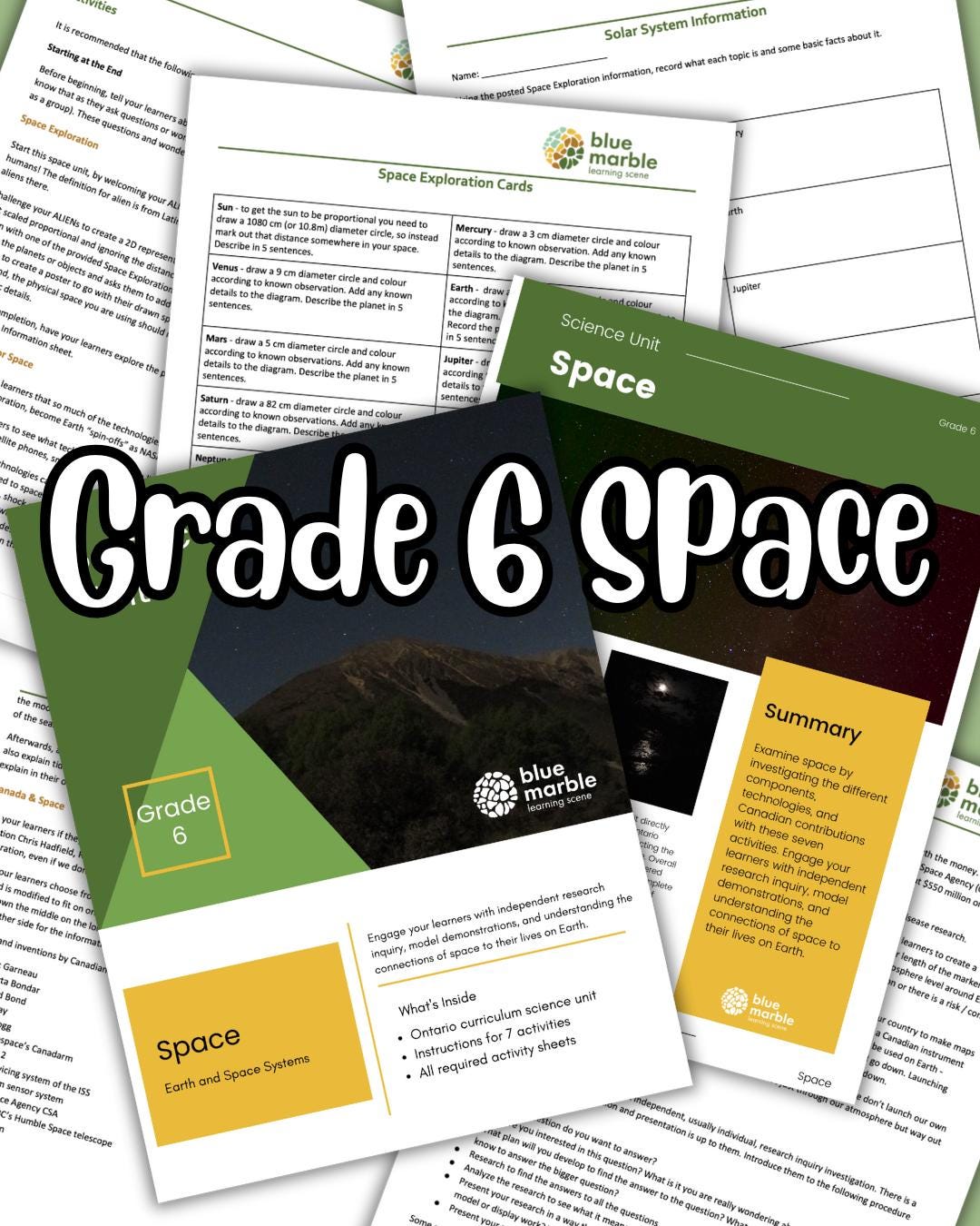 Ontario Grade 6 Science Unit Space Instant PDF Download Curriculum ...