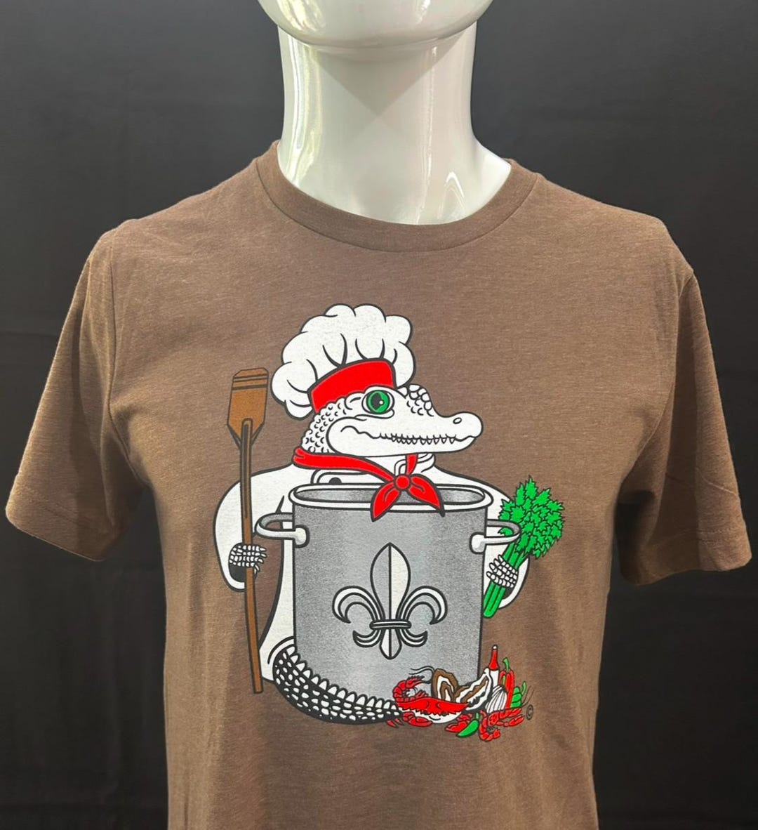 Gumbo Alligator Shirt, Seafood Boil Tailgate, Heather Red, Brown ...