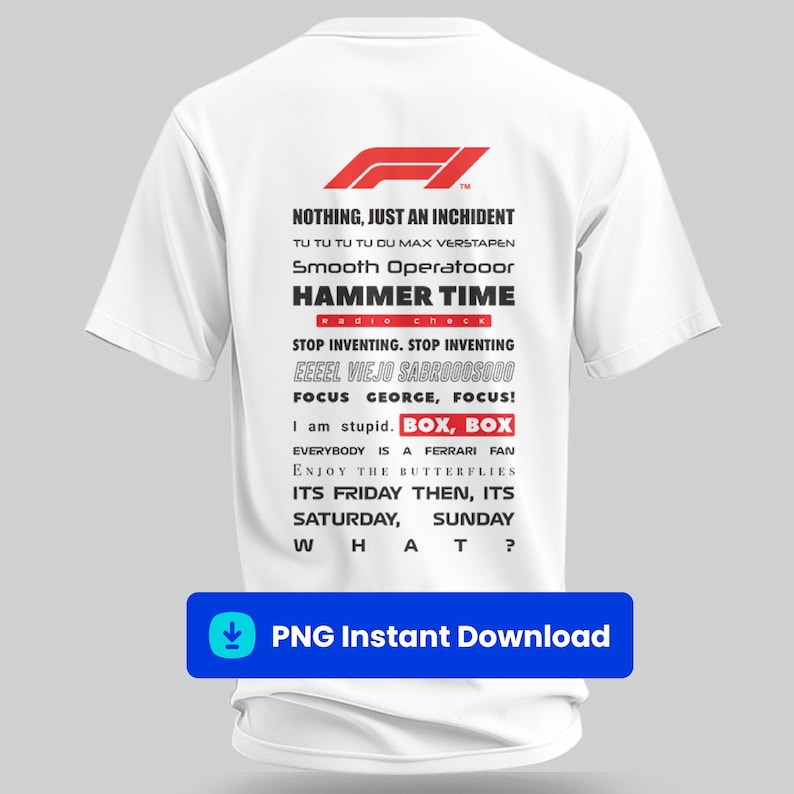 F1 Iconic Drivers Phrases PNG | Formula 1 Quotes Digital Download | F1 ...