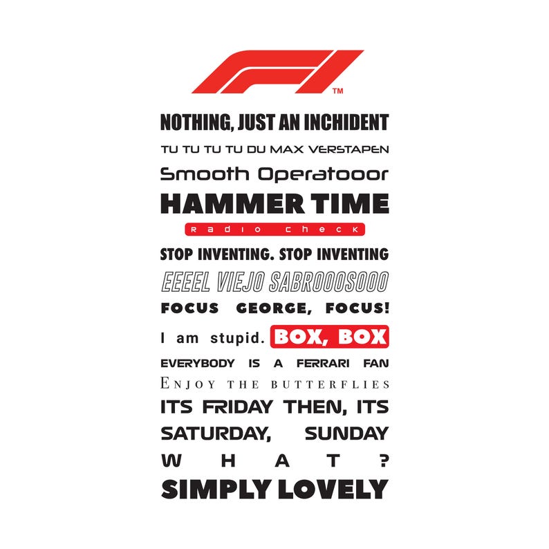 F1 Iconic Drivers Phrases PNG | Formula 1 Quotes Digital Download | F1 ...
