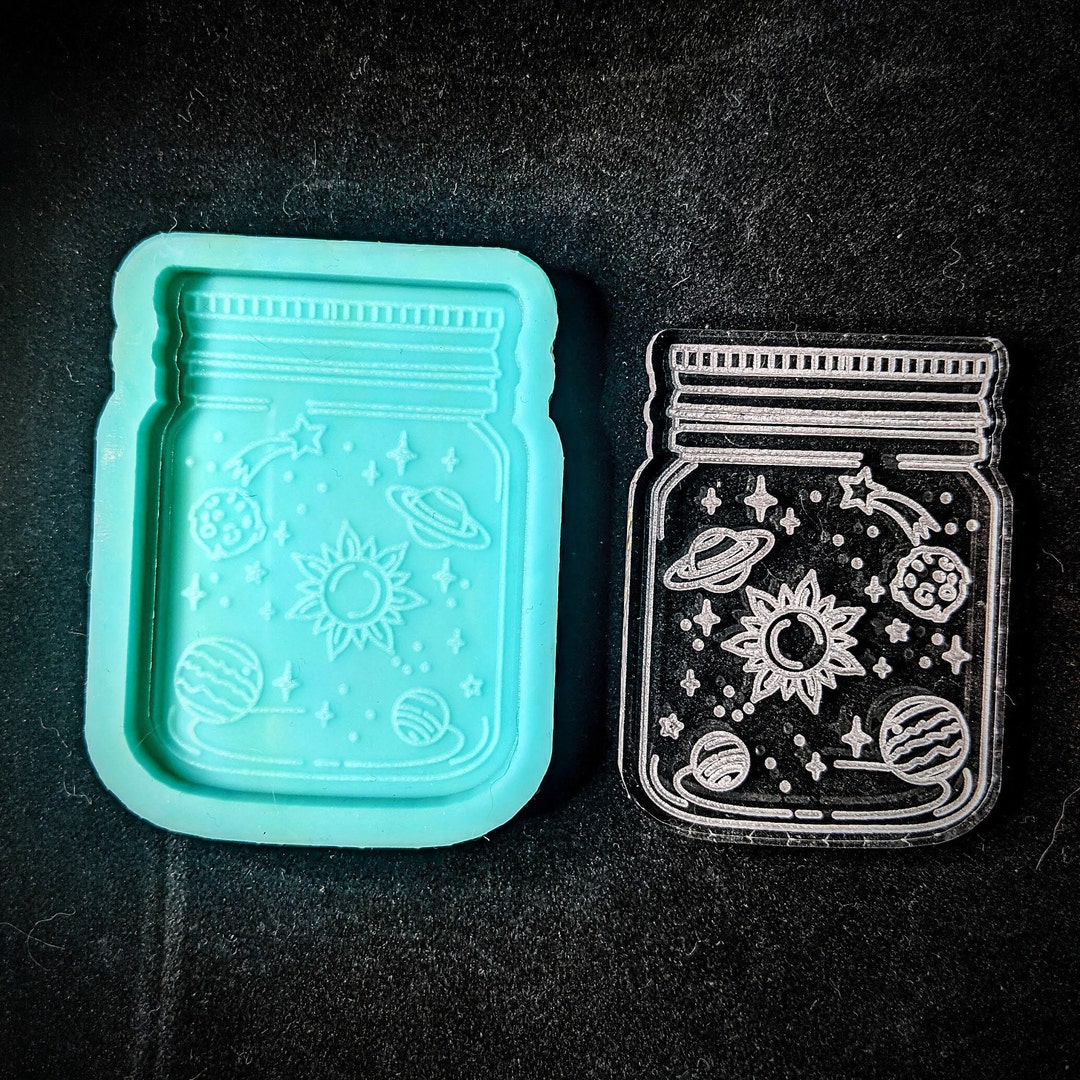Shiny SOLAR SYSTEM in a JAR Etched Silicone Mold - Glossy Finish ...
