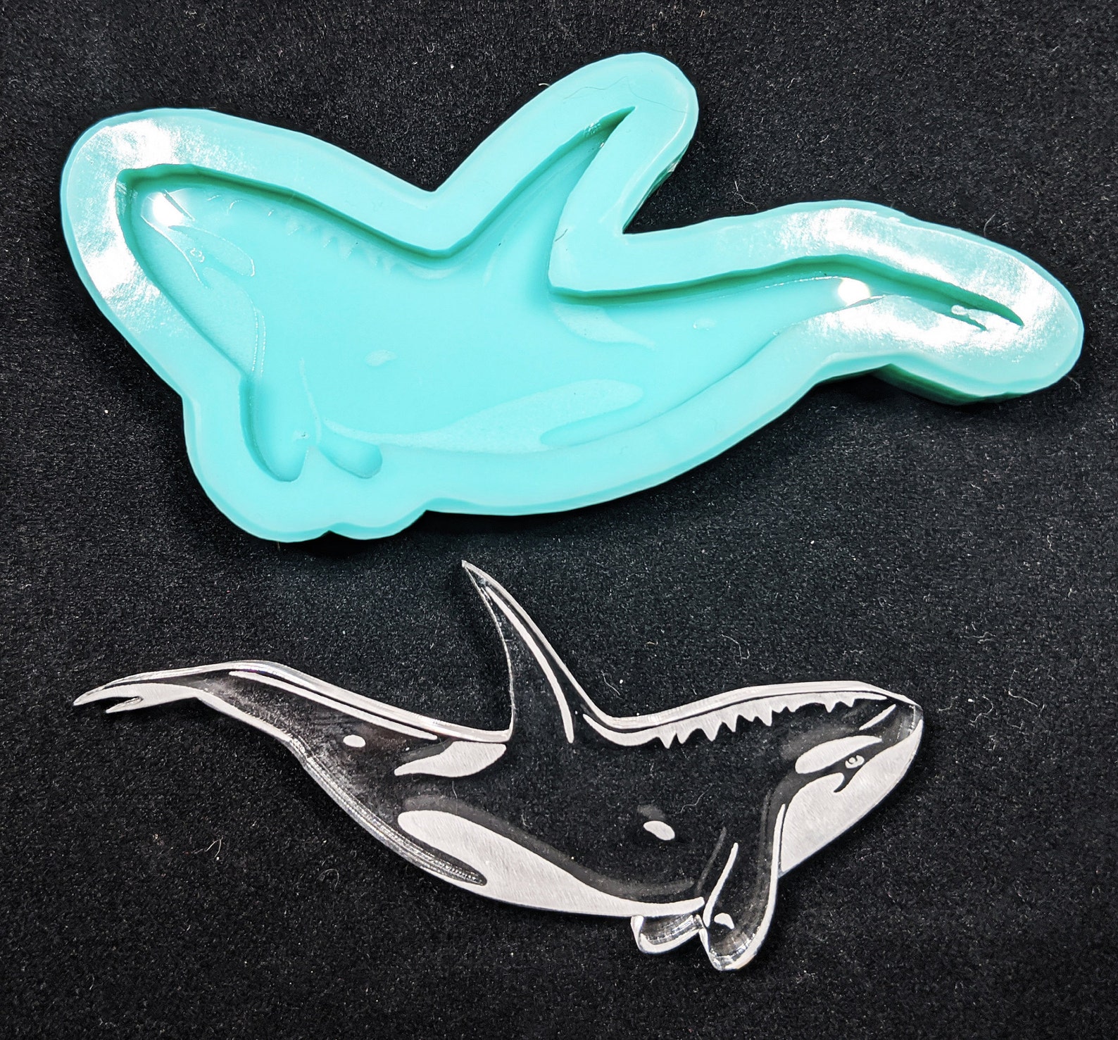 Shiny ORCA Killer Whale Silicone Mold - for Resin Wax Clay - Glossy ...