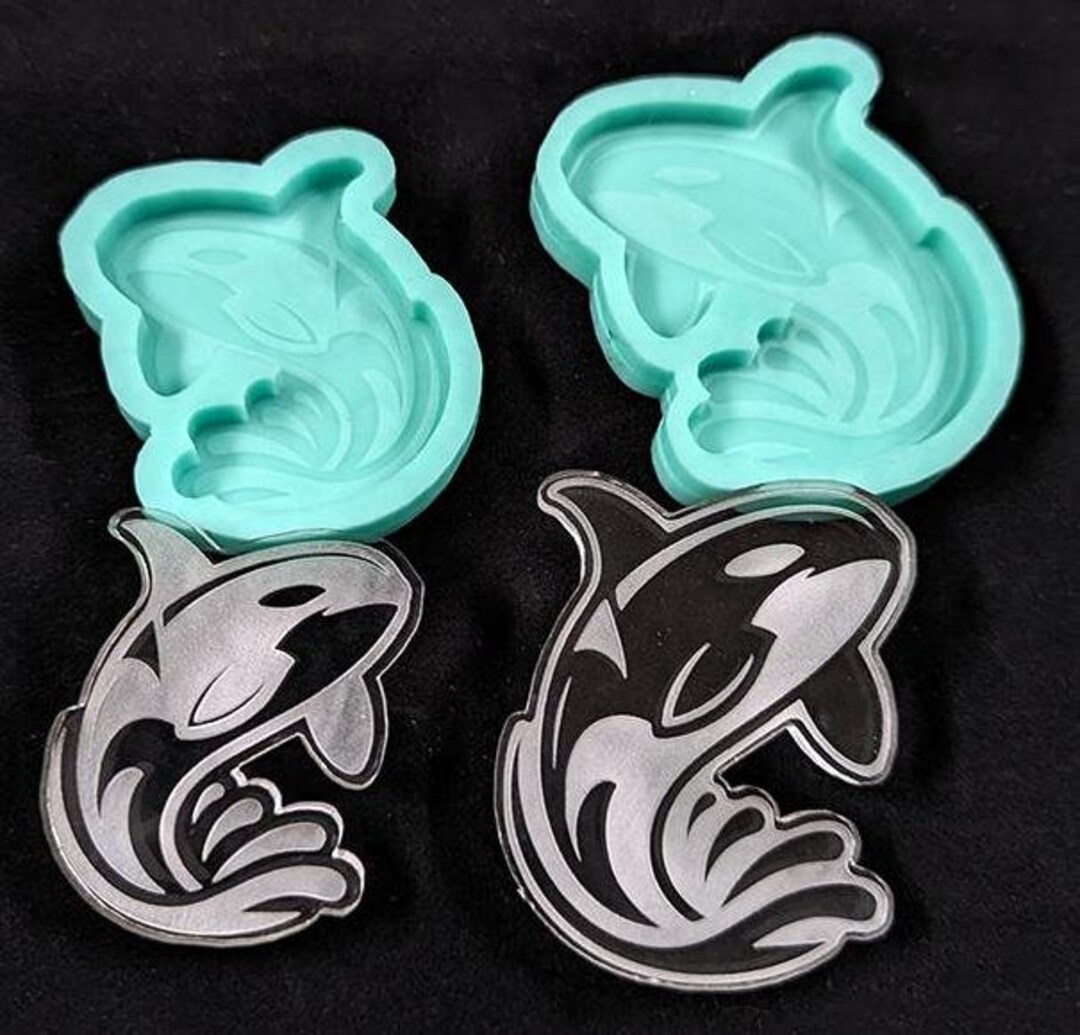 Shiny Leaping ORCA Killer Whale Silicone Mold - for Resin Wax Clay ...