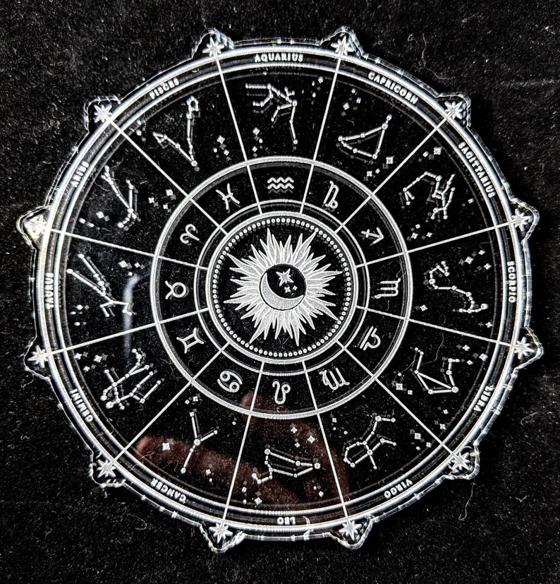 4.5 Inch LARGE ZODIAC Constellation Wheel Etched Flat Silicone | Etsy