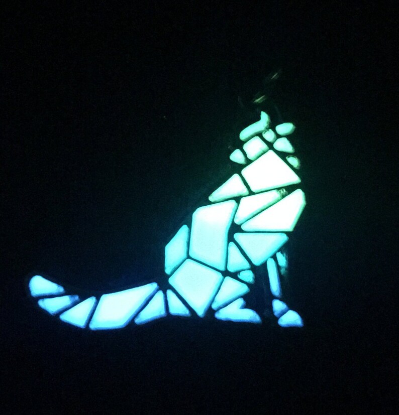 Origami FOX GLOW in the DARK Gold Charm Necklace Fantasy | Etsy