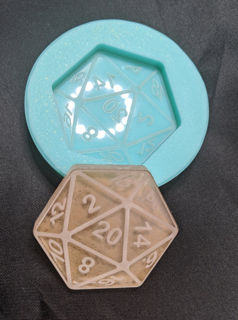 D20 Flat Etched Silicone Mold 7 Sizes Clear Option Resin - Etsy