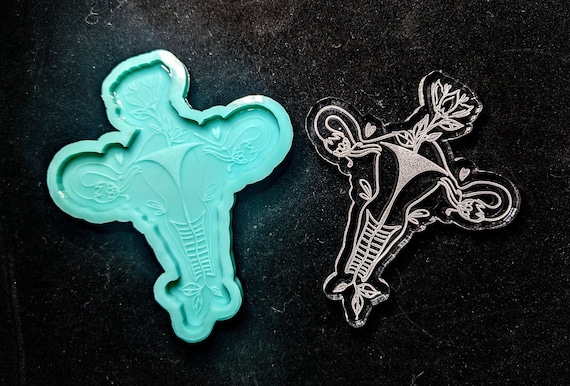 Shiny FLOWERING UTERUS Etched Silicone Mold Large 4.25 Inch | Etsy