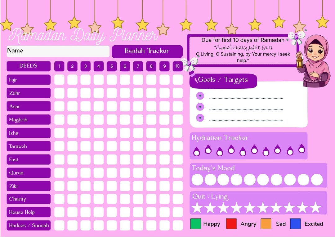 Ramadan Planner for Girls | Islamic Daily Tracker (2026 Calendar) (PDF ...