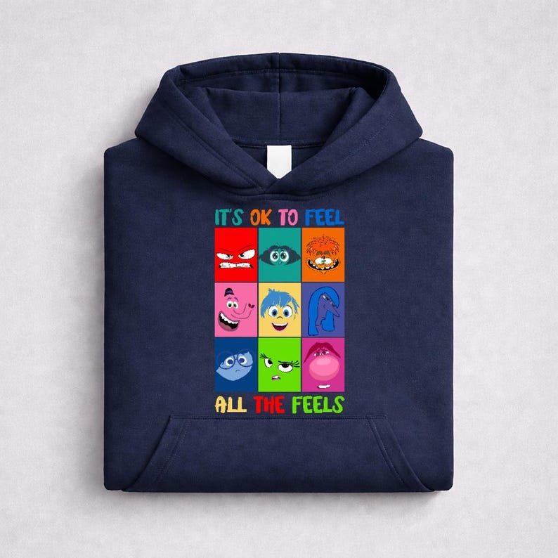 Inside Out Emotions Hoodie, Pixar Characters All the Feels Sweatshirt ...