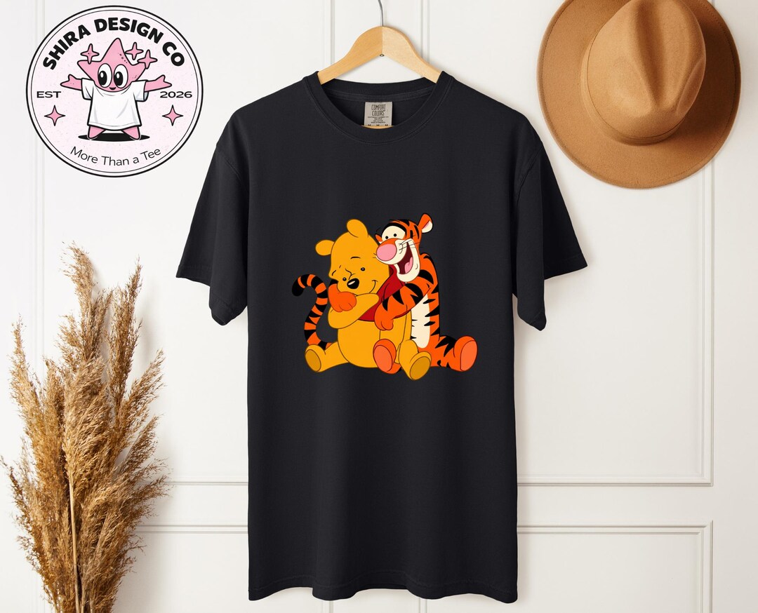 Winnie the Pooh and Tigger Cute Cartoon Graphic T Shirt Best Friends ...