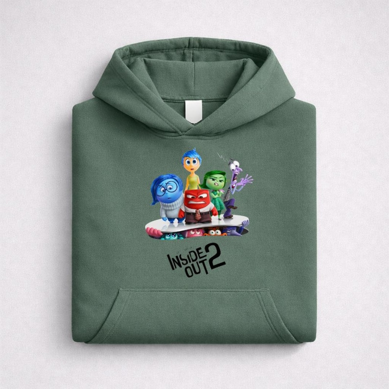 Inside Out 2 Hoodie, Pixar Characters Joy Sadness Anger Fear Disgust ...