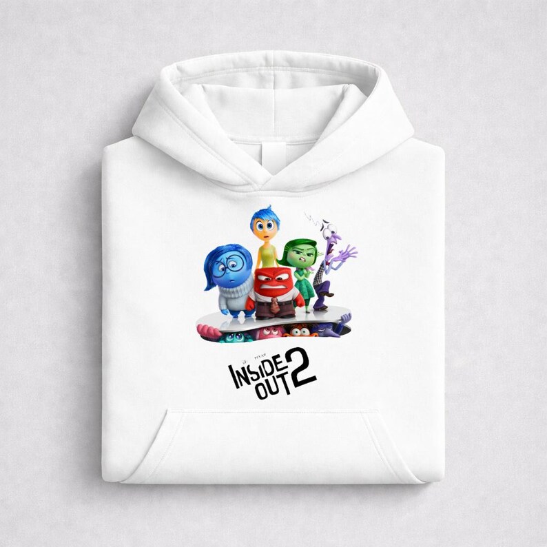 Inside Out 2 Hoodie, Pixar Characters Joy Sadness Anger Fear Disgust ...