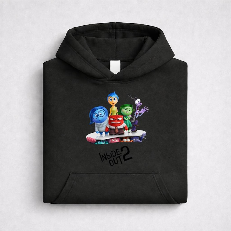Inside Out 2 Hoodie, Pixar Characters Joy Sadness Anger Fear Disgust ...
