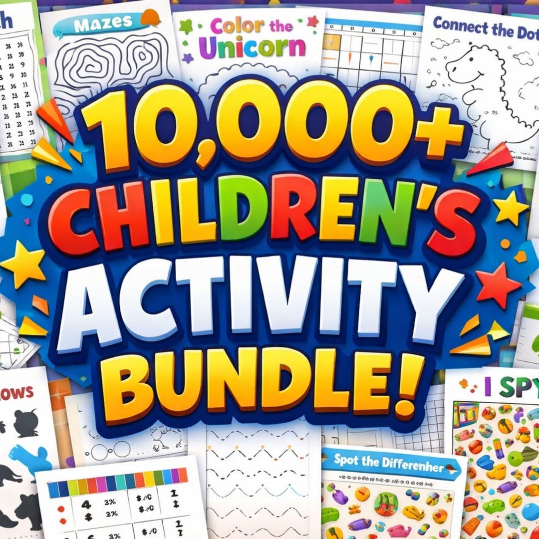 10,000+ Kids Learning Activities Bundle and Coloring Pages Preschool to ...