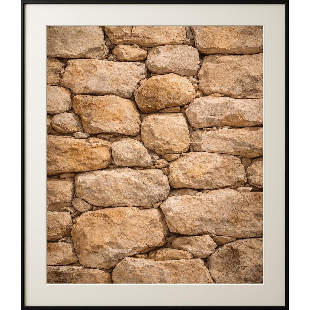 Compressed Limestone – Warm Neutral Stone Wall Art Print, Textured ...