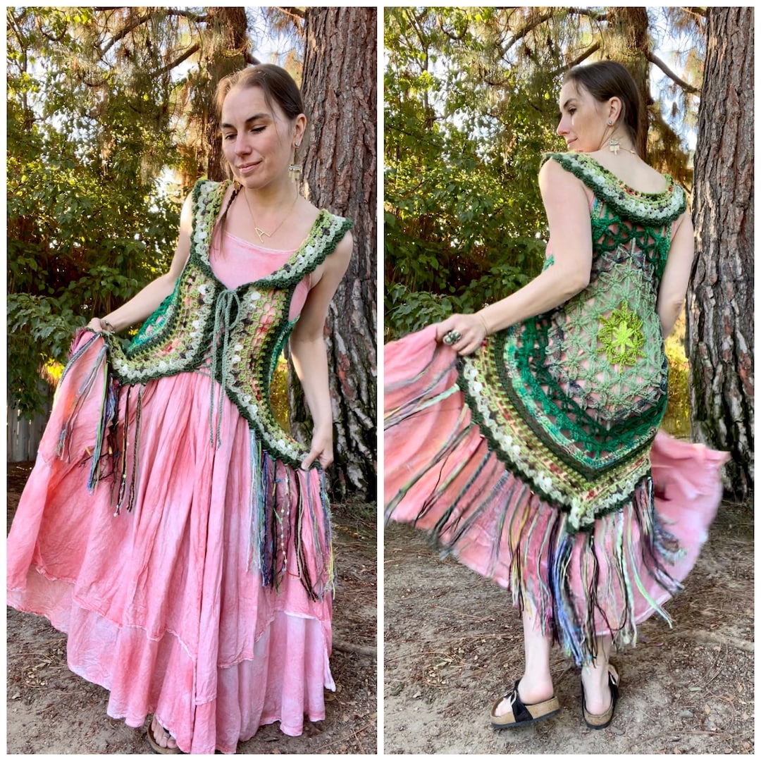 Green Flower of Life Fae Vest -MADE TO ORDER -free Domestic Shipping ...
