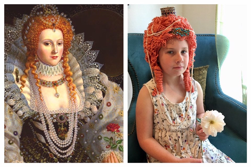 Queen Elizabeth I Wig MADE TO ORDER free Domestic Shipping | Etsy