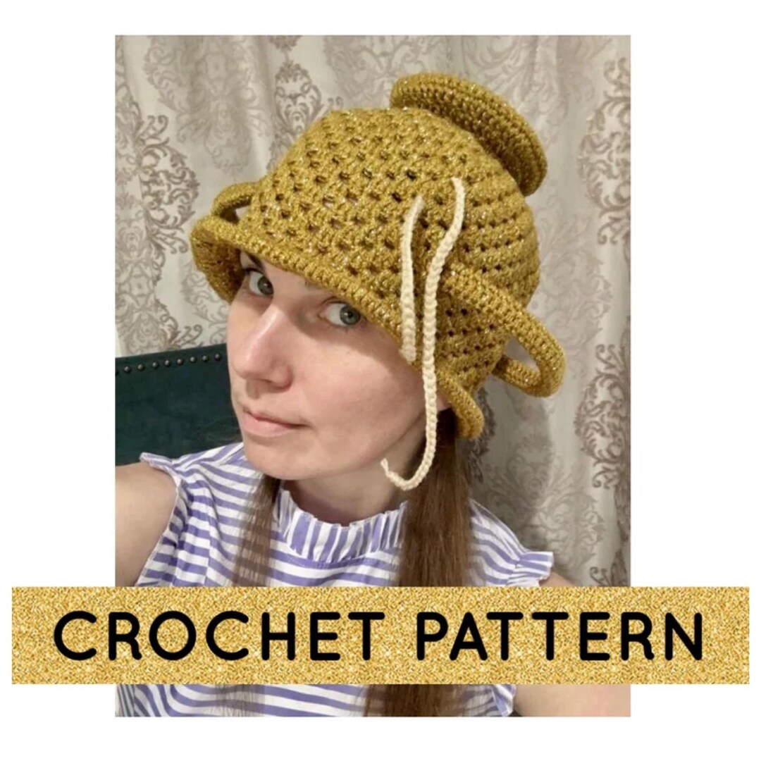 CROCHET PATTERN Colander Hat Noodles Crochet Atheist Pattern Gold ...