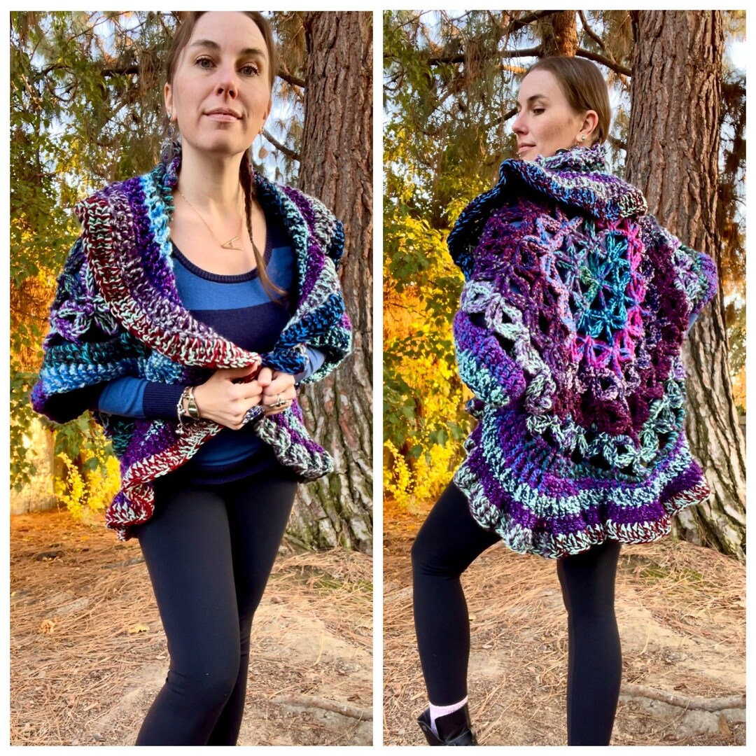Shrug Flower of Life Shrug Jewel Tone Shrug Us Colorful Sweater Shrug ...