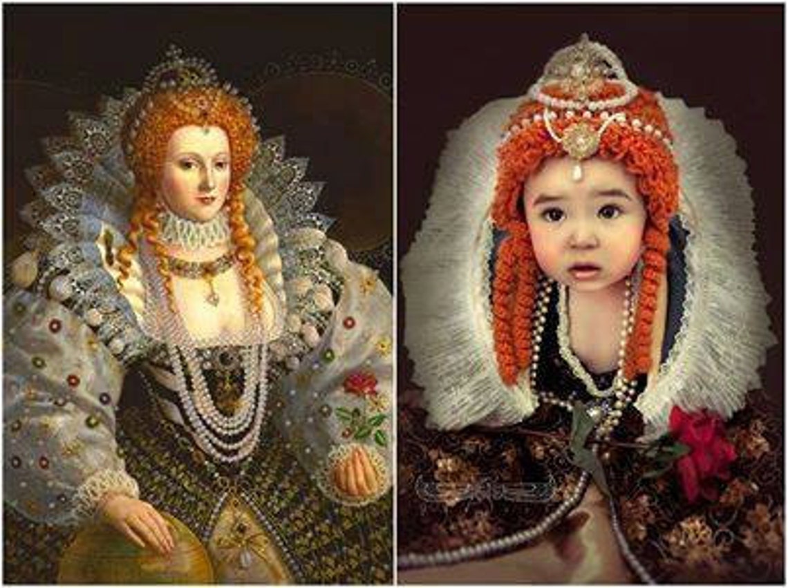 Queen Elizabeth I Wig MADE TO ORDER free Domestic Shipping | Etsy