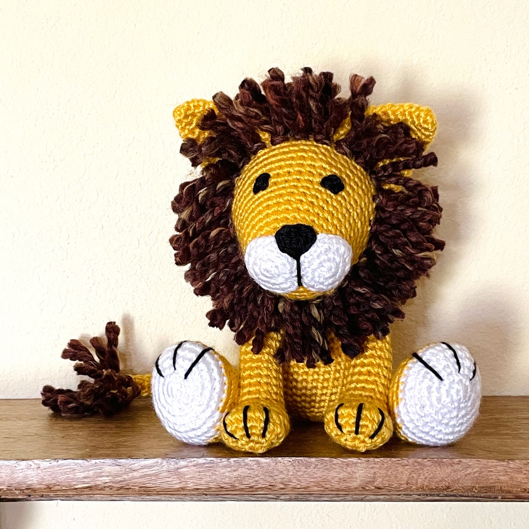Lion Plush Toy Lion Yellow Doll Amigurumi Lion Stuffed Animal Lion Gift ...