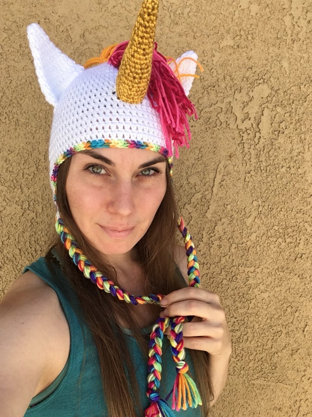 Rainbow Unicorn Hat -MADE TO ORDER -free Domestic Shipping, Fantasy ...