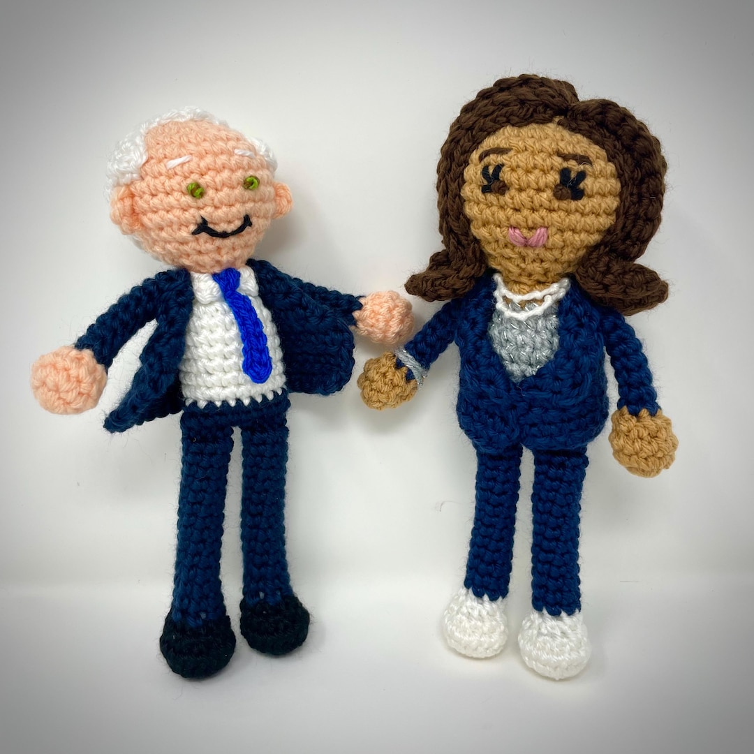 Kamala Harris Doll and Tim Walz Doll Set Harris Walz Doll Set Crochet ...