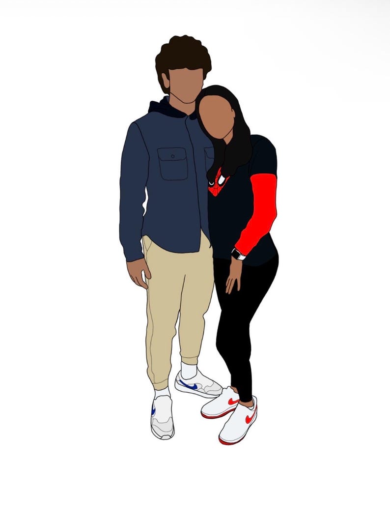 Custom Couple Portrait | Minimalist Line Art Illustration (digital ...