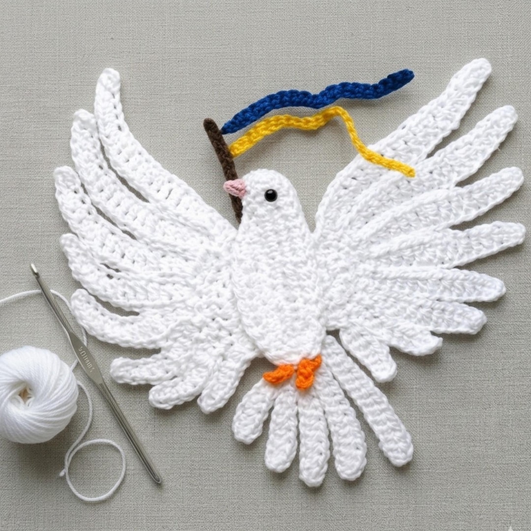 Crochet Dove Applique Pattern, Peace Bird Motif, Beginner Friendly (PDF ...